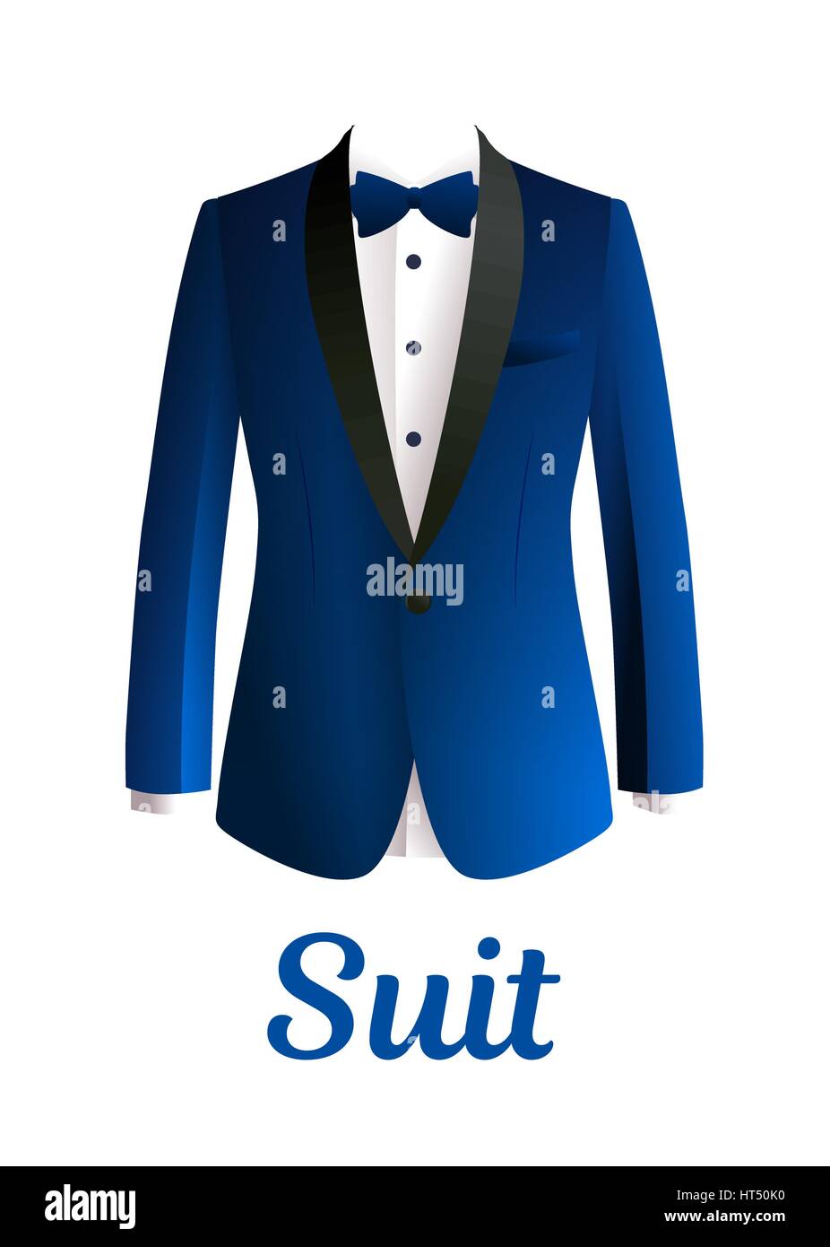 Dark blue man suit isolated on white background Vector Stock Vector ...