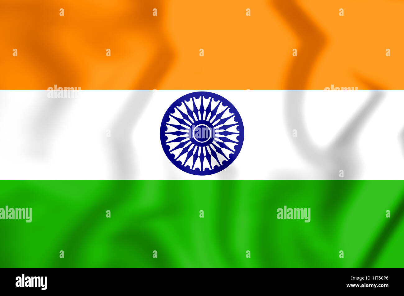 3D Flag of the India. 3D Illustration Stock Photo - Alamy