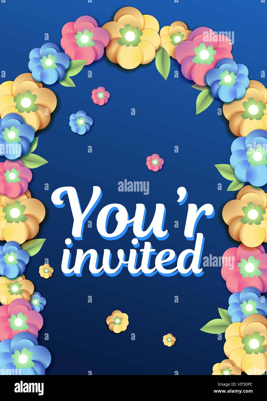 Wedding invitation background floral Stock Vector Images - Alamy