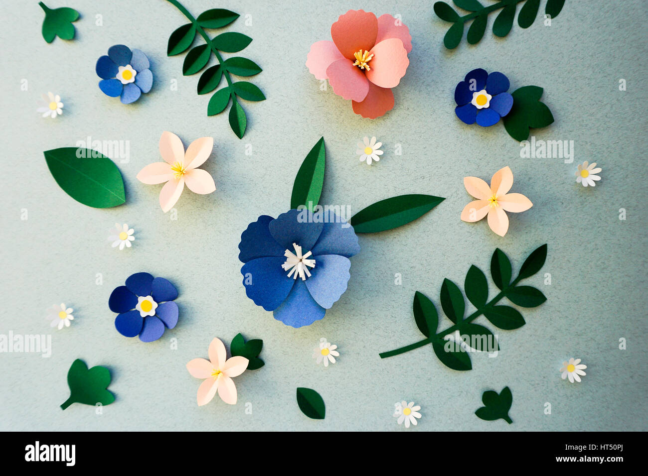 Handmade Papercraft Flowers Isolated Art Stock Photo - Alamy