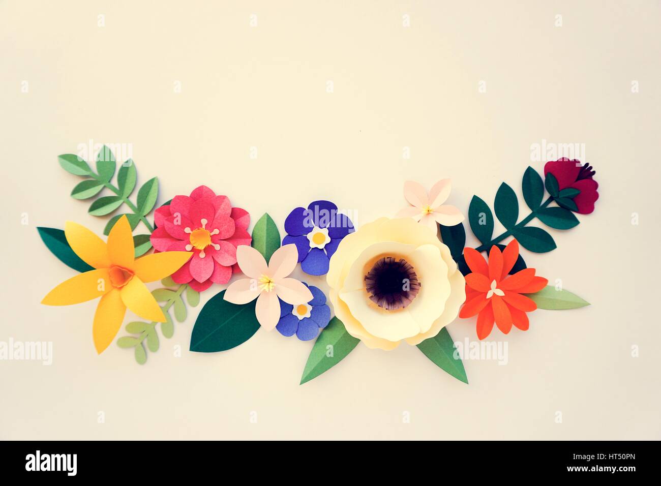 Flowers Handmade Design Papercraft Art Stock Photo - Alamy