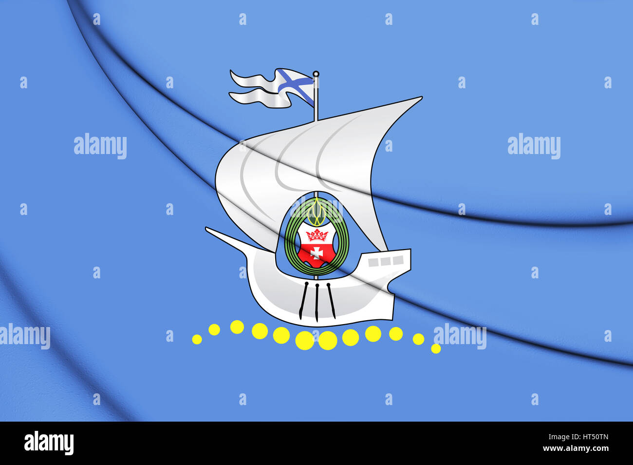 3D Flag of Kaliningrad, Russia. 3D Illustration Stock Photo - Alamy
