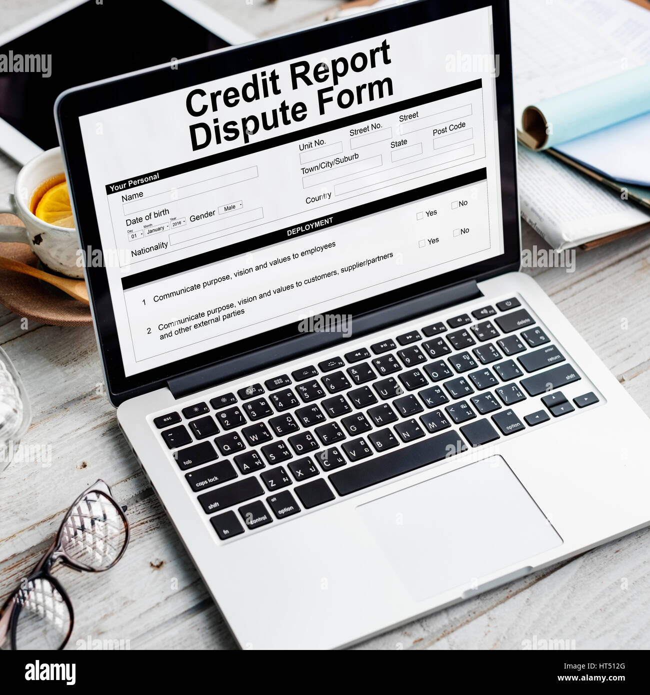 Credit Report Dispute Form Insurance Concept Stock Photo - Alamy