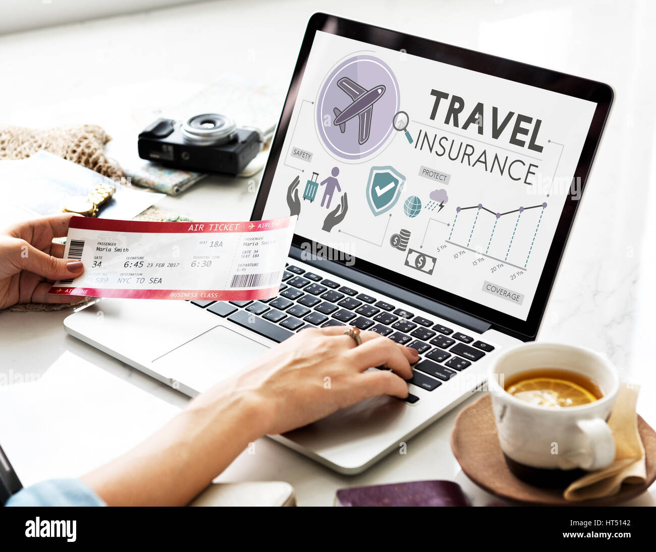 Travel Navigation Journey Vacation Trip Laptop Concept Stock Photo - Alamy
