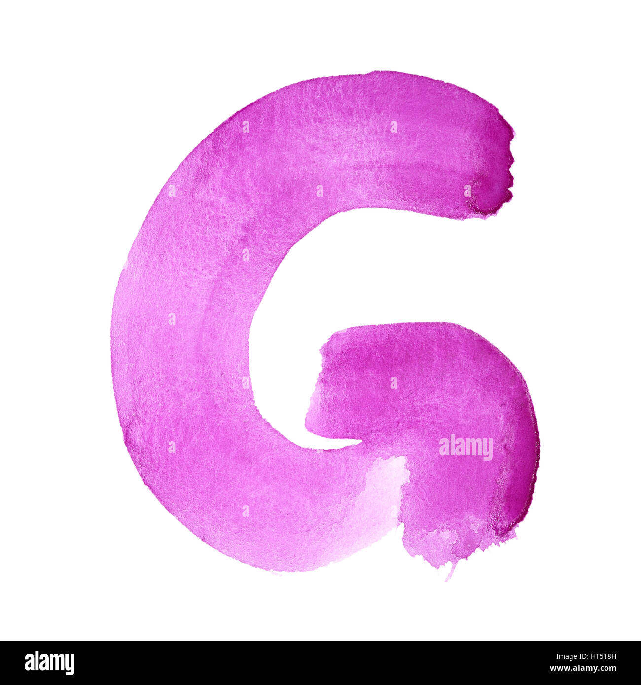 G - Watercolor letters over white background Stock Photo - Alamy