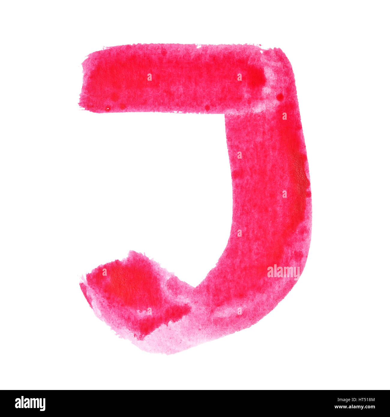 J - Watercolor letters over white background Stock Photo - Alamy