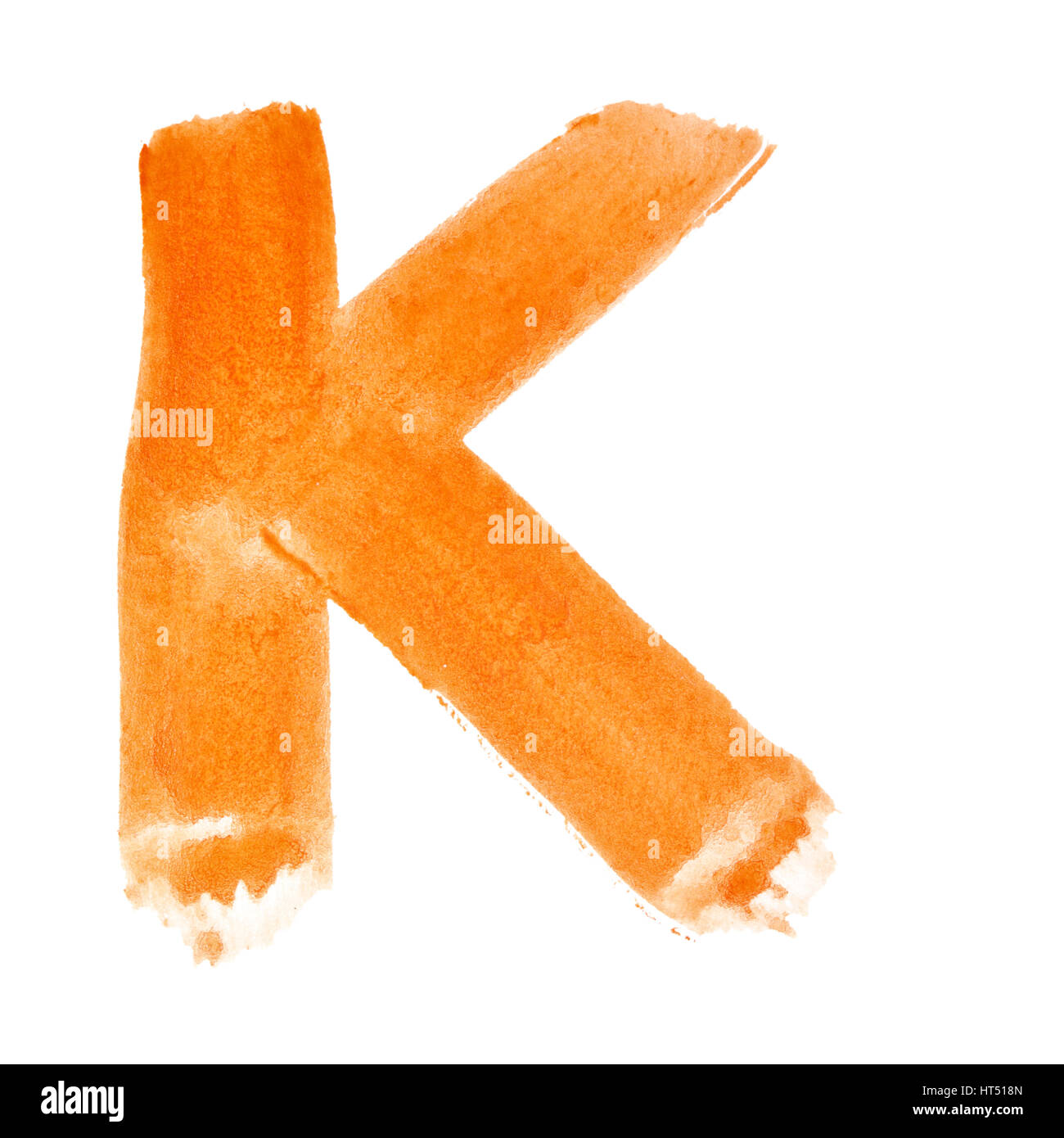 K - Watercolor letters over white background Stock Photo - Alamy