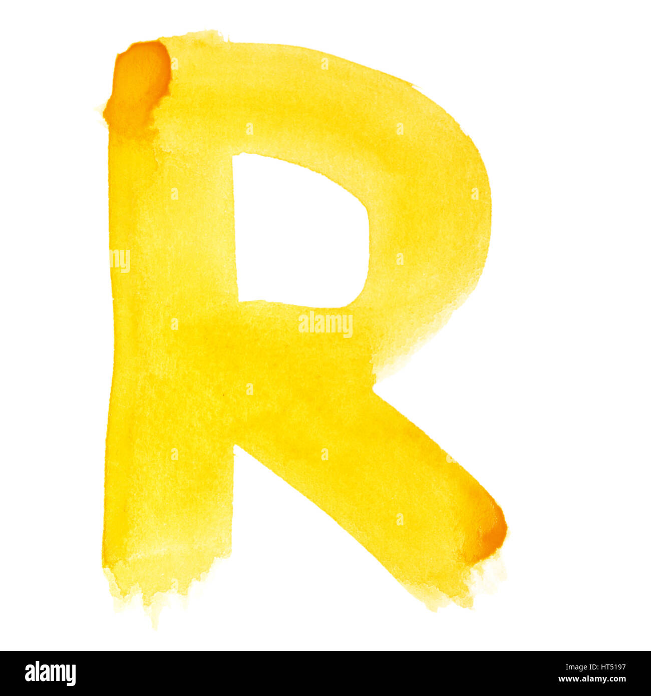 R - Watercolor letters over white background Stock Photo - Alamy