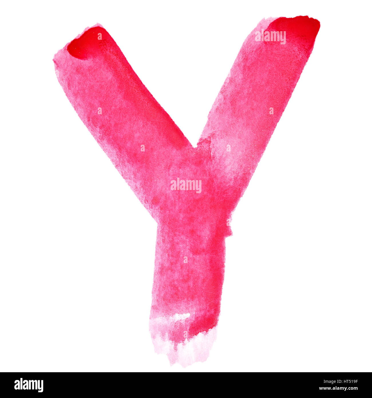 Y - Watercolor letters over white background Stock Photo - Alamy
