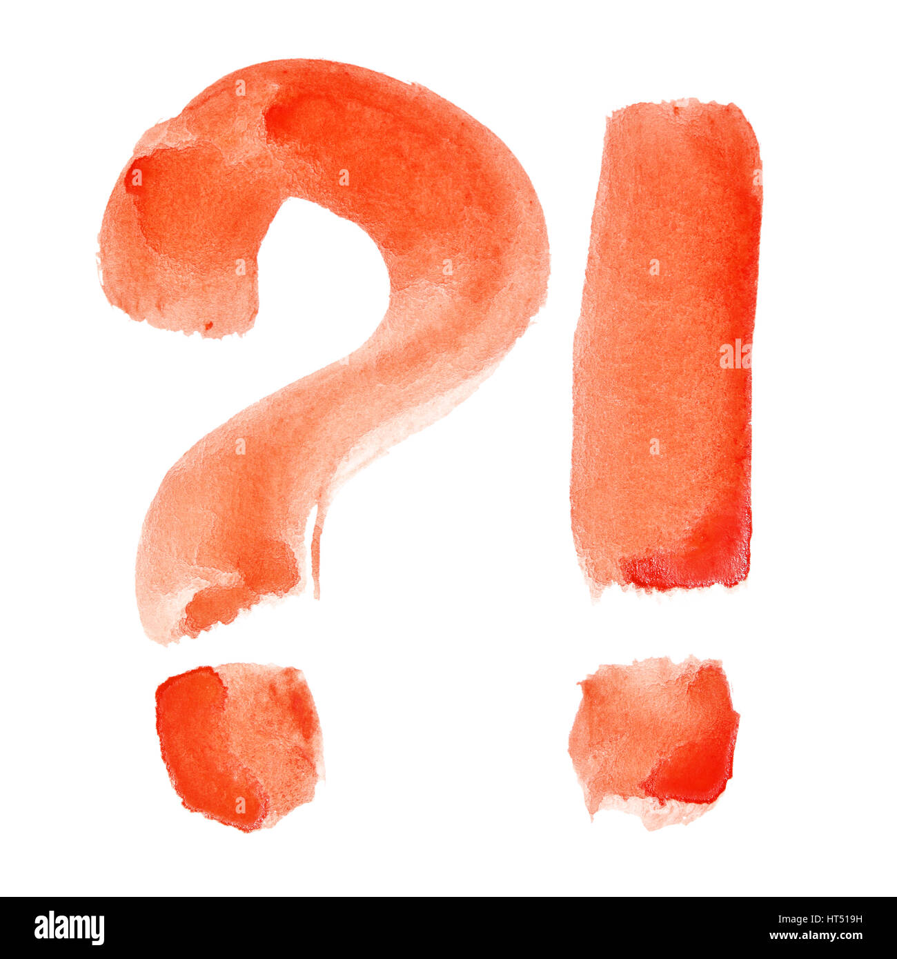 Marks - Watercolor letters over white background Stock Photo - Alamy