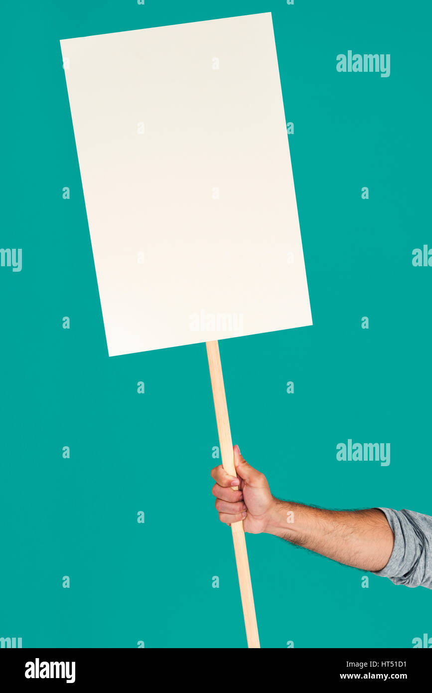 Hand holding banner hi-res stock photography and images - Alamy