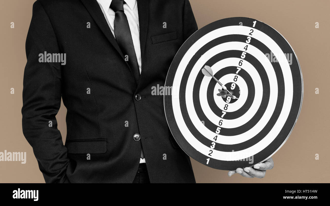 Man Suit Darts Bullseye Concept Stock Photo - Alamy