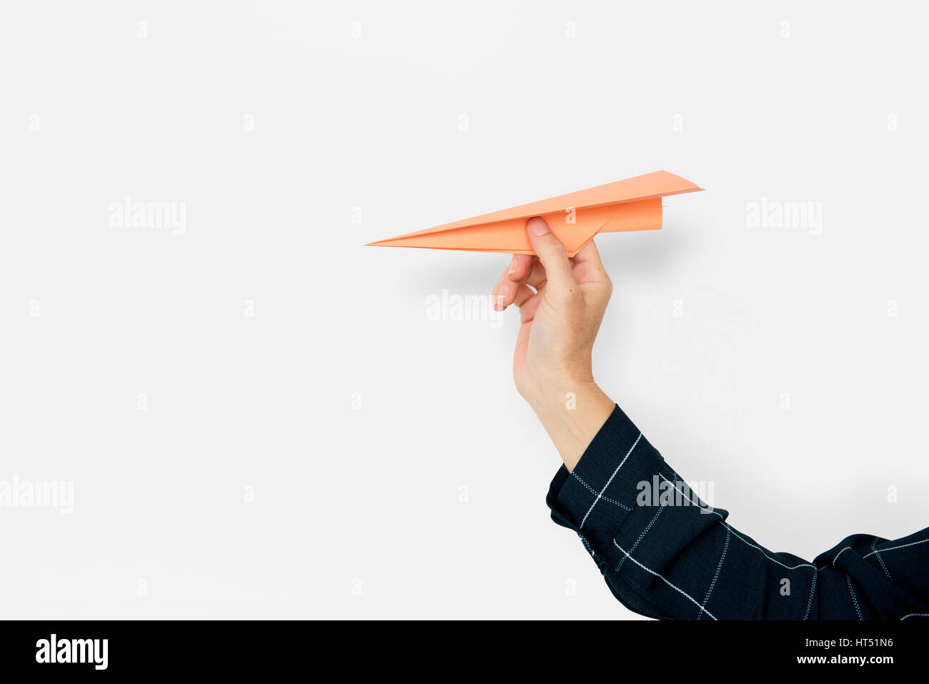 Human Hand Holding Papercraft Airplane Goals Target Aspirations Stock ...