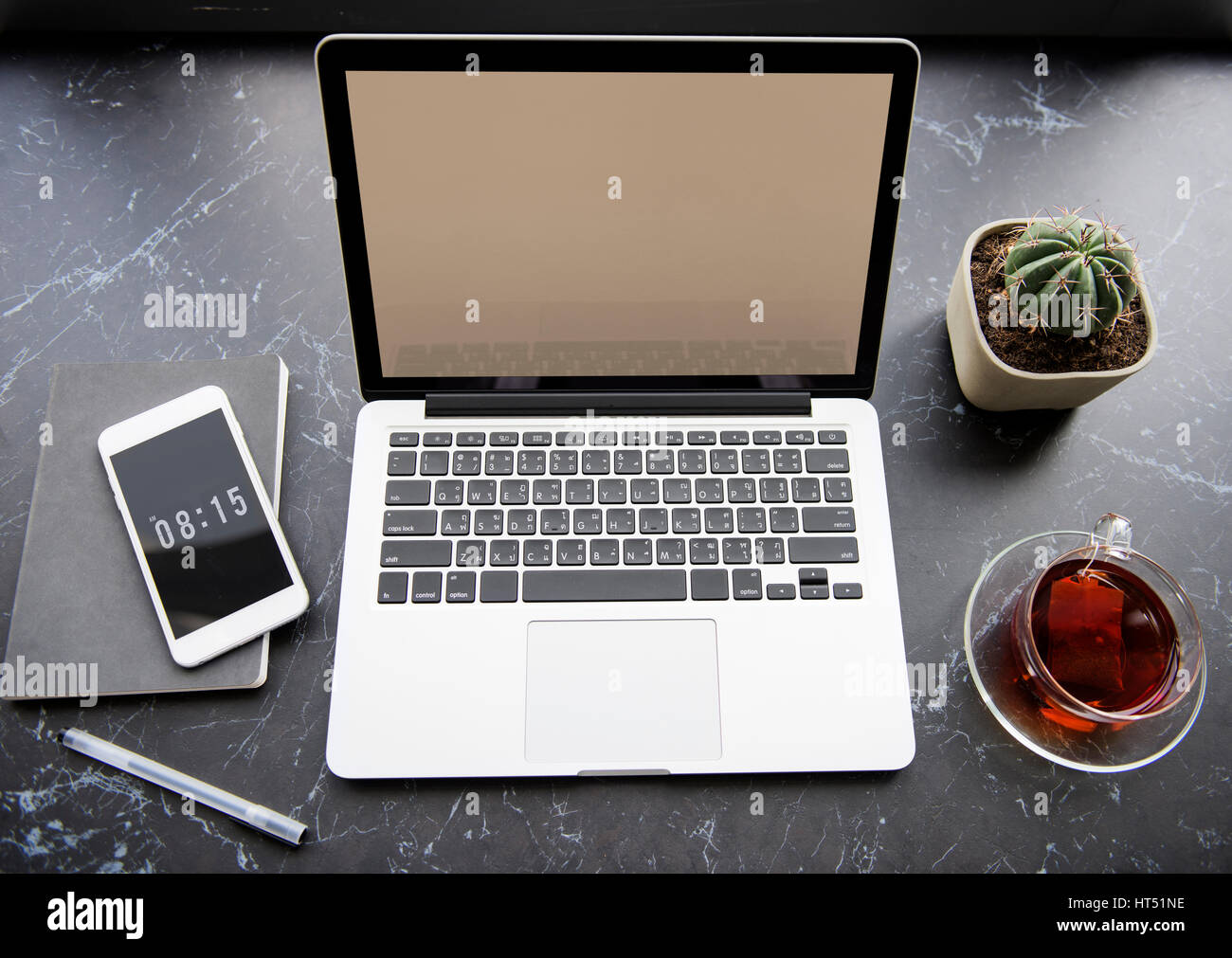 Laptop Technology Devices Desk Workstation Stock Photo - Alamy