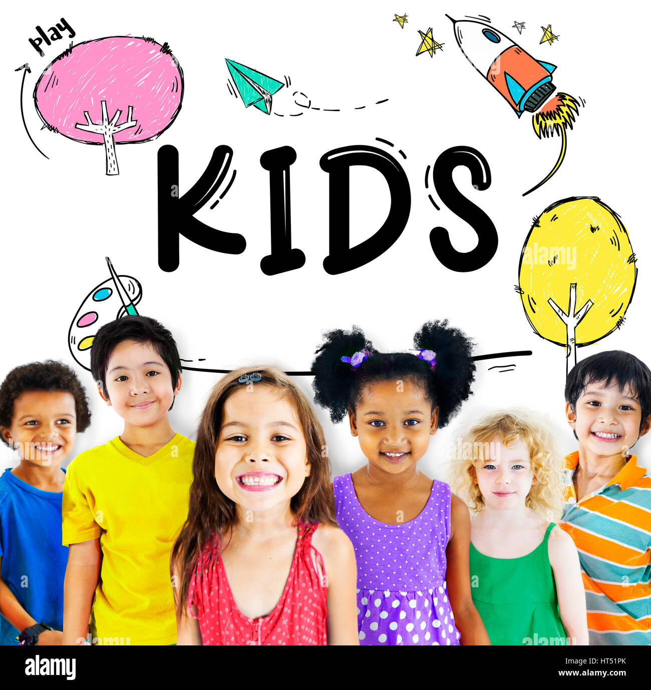 Kids Children Childhood Imagination Concept Stock Photo - Alamy