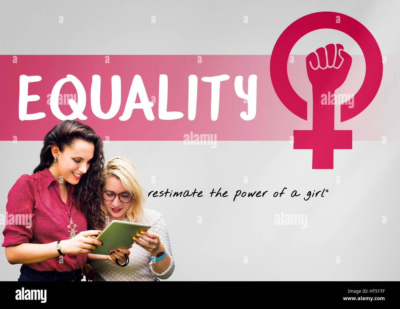 Women Girl Power Feminism Equal Opportunity Concept Stock Photo - Alamy