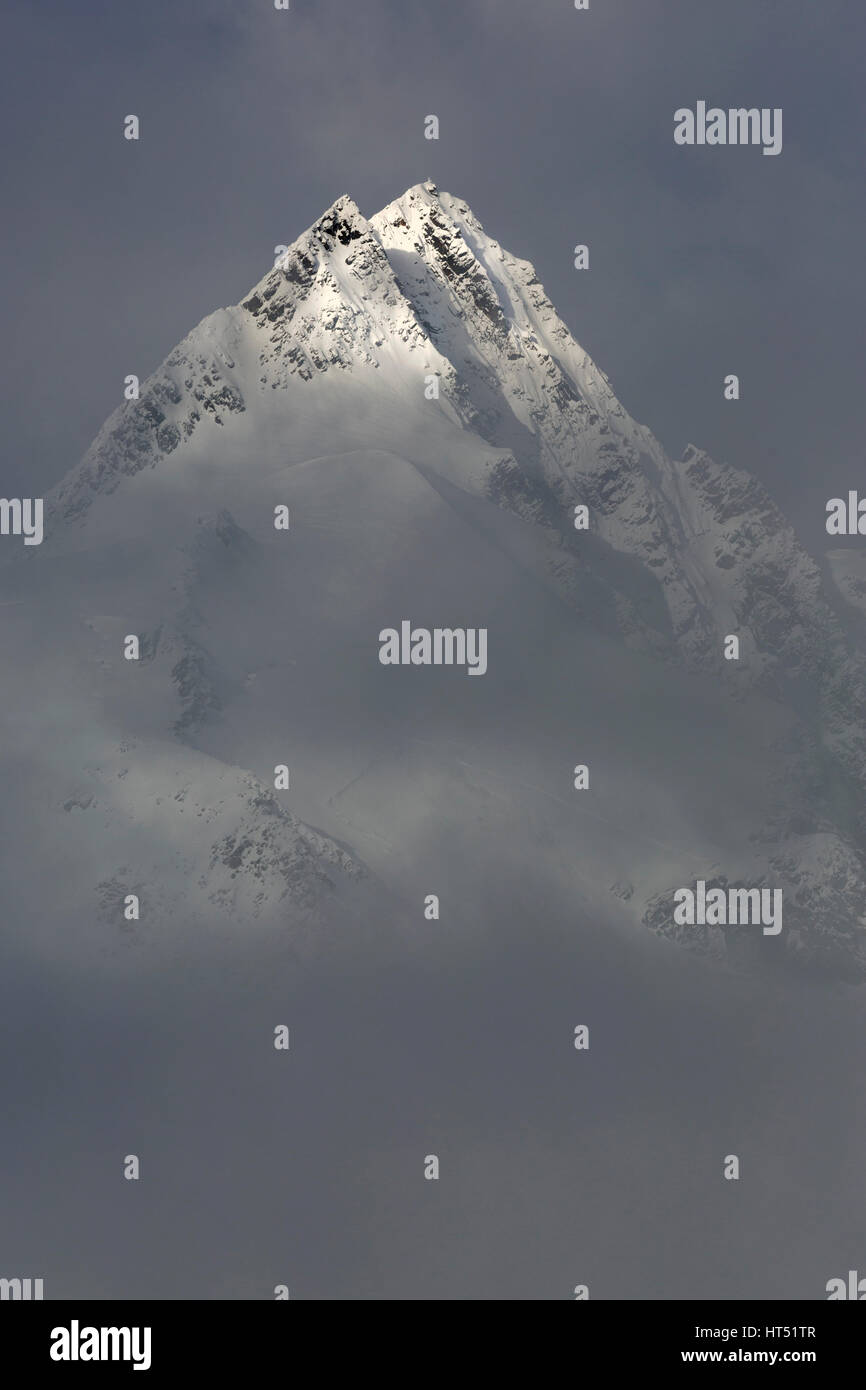 Grossglockner summit with clouds, High Tauern National Park, Carinthia ...