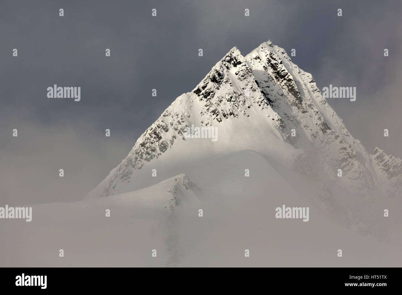 Grossglockner summit with clouds, High Tauern National Park, Carinthia ...