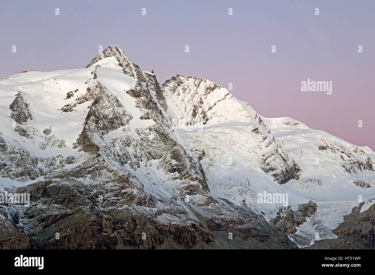 Grossglockner summit in morning light, High Tauern National Park ...