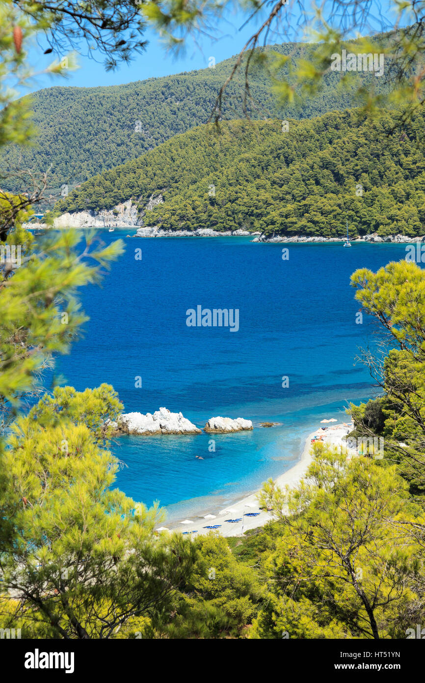 Milia Beach, Skopelos, Greece Stock Photo - Alamy