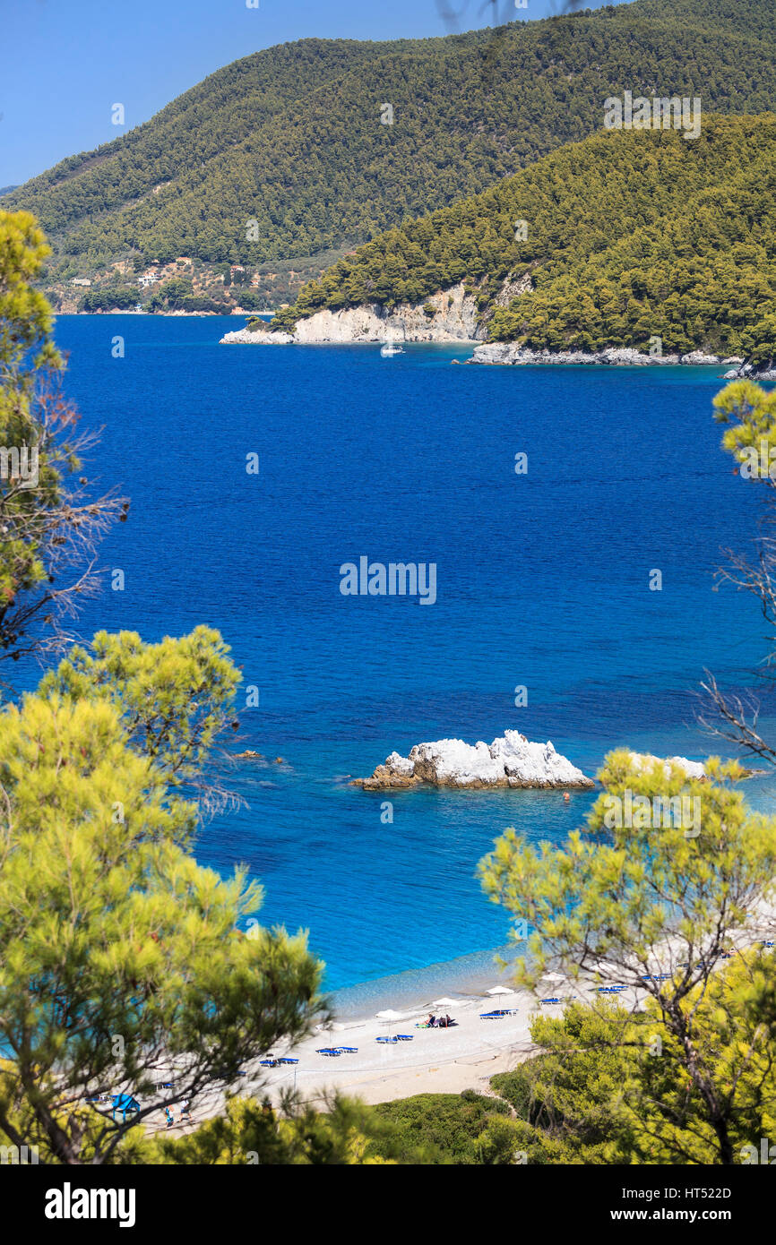 Milia Beach, Skopelos, Greece Stock Photo - Alamy