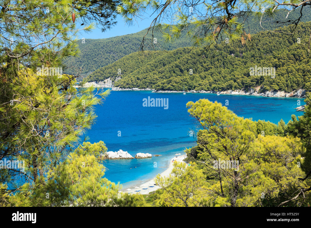 Milia Beach, Skopelos, Greece Stock Photo - Alamy