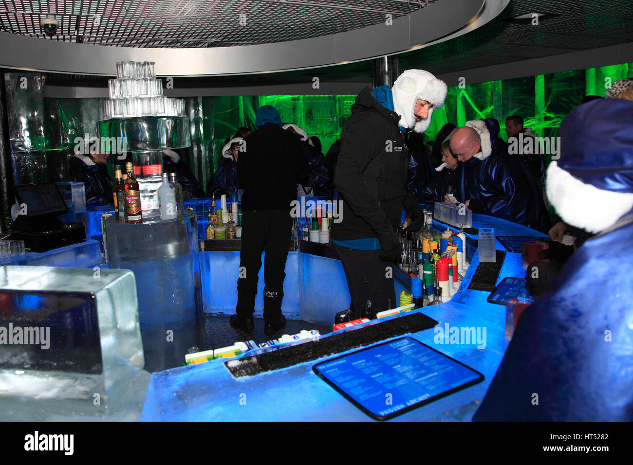 Customers in the ICE BAR LONDON, Heddon St, Mayfair, London City ...