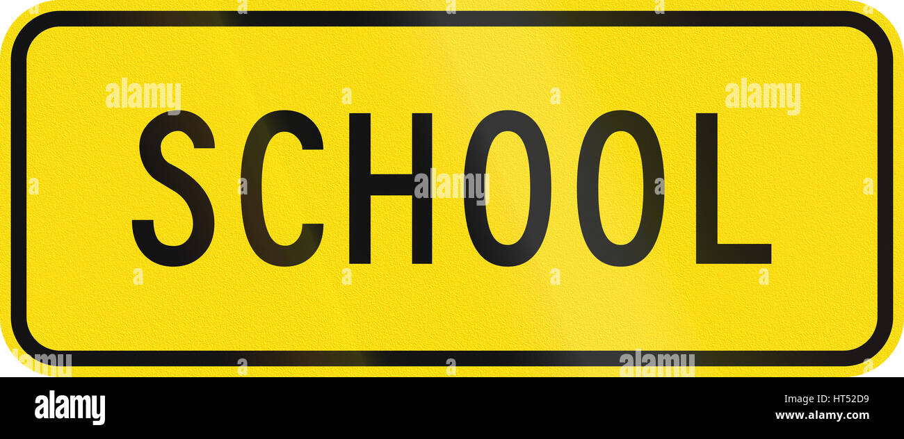 New Zealand road sign - School zone Stock Photo - Alamy