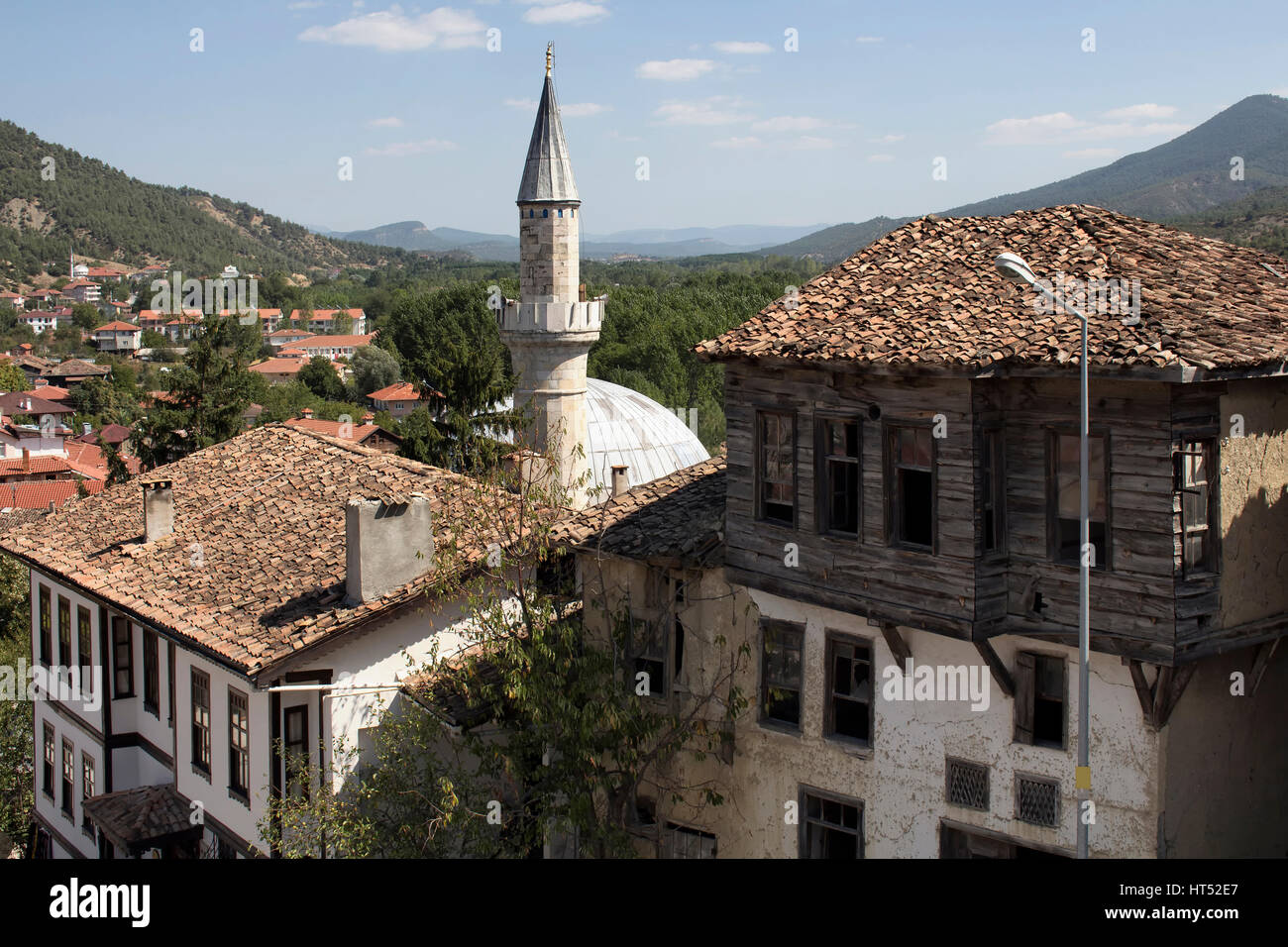 Traditional, old and historical Anatolian houses and mosque in Tarakli ...