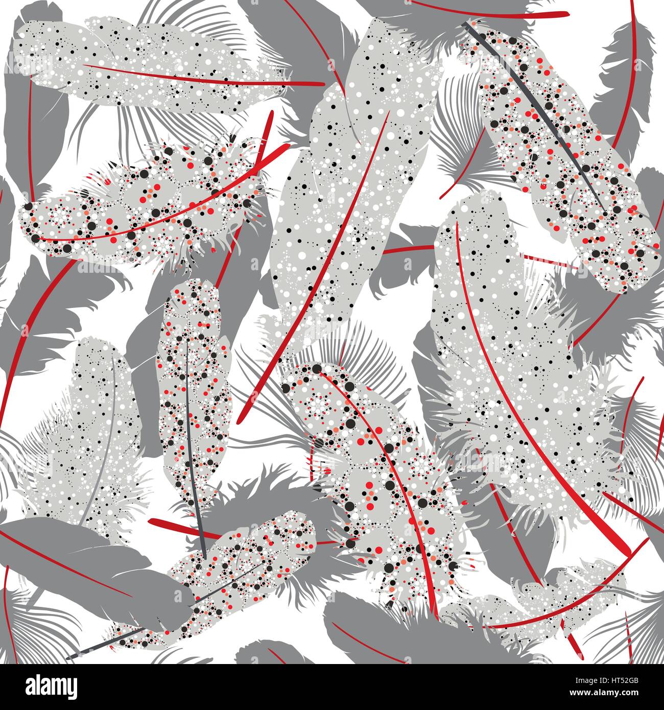 Feather seamless background. Wild birds wing element pattern Stock ...