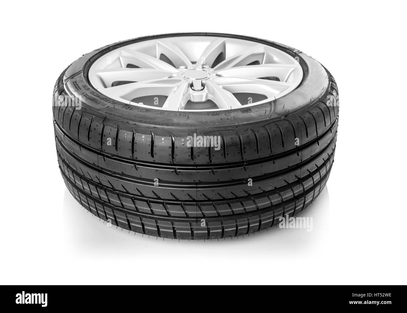 Car wheel on white background Stock Photo - Alamy