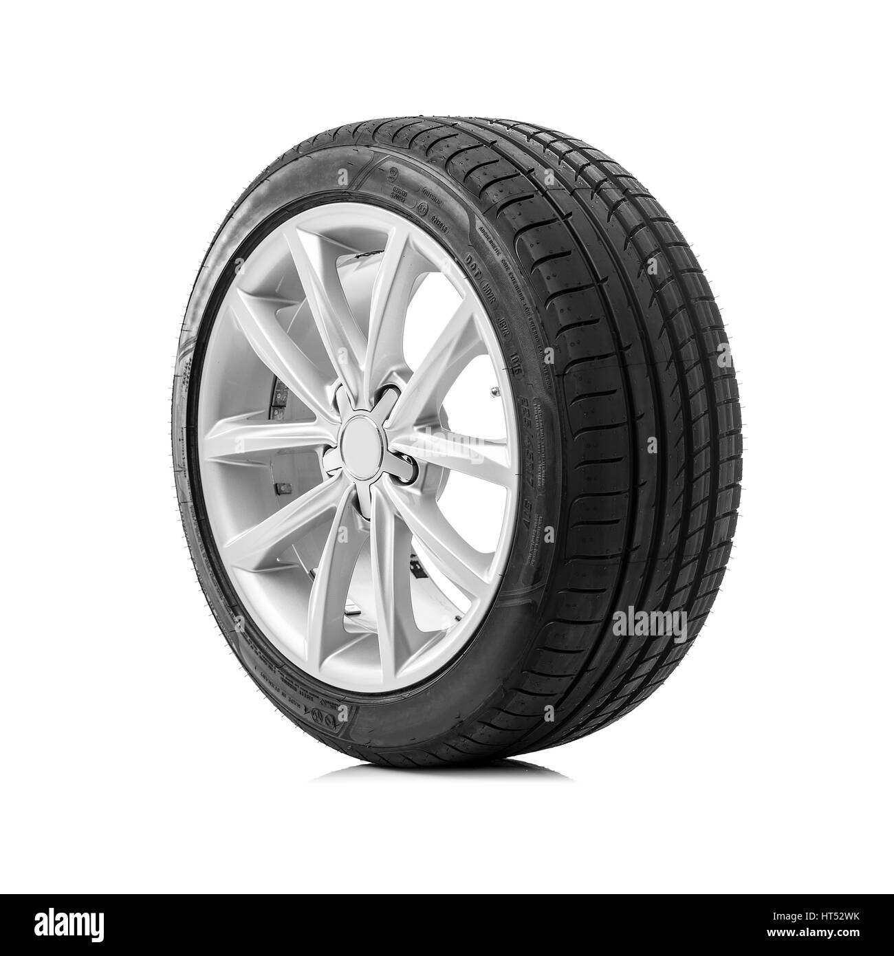 Car wheel on white background Stock Photo - Alamy