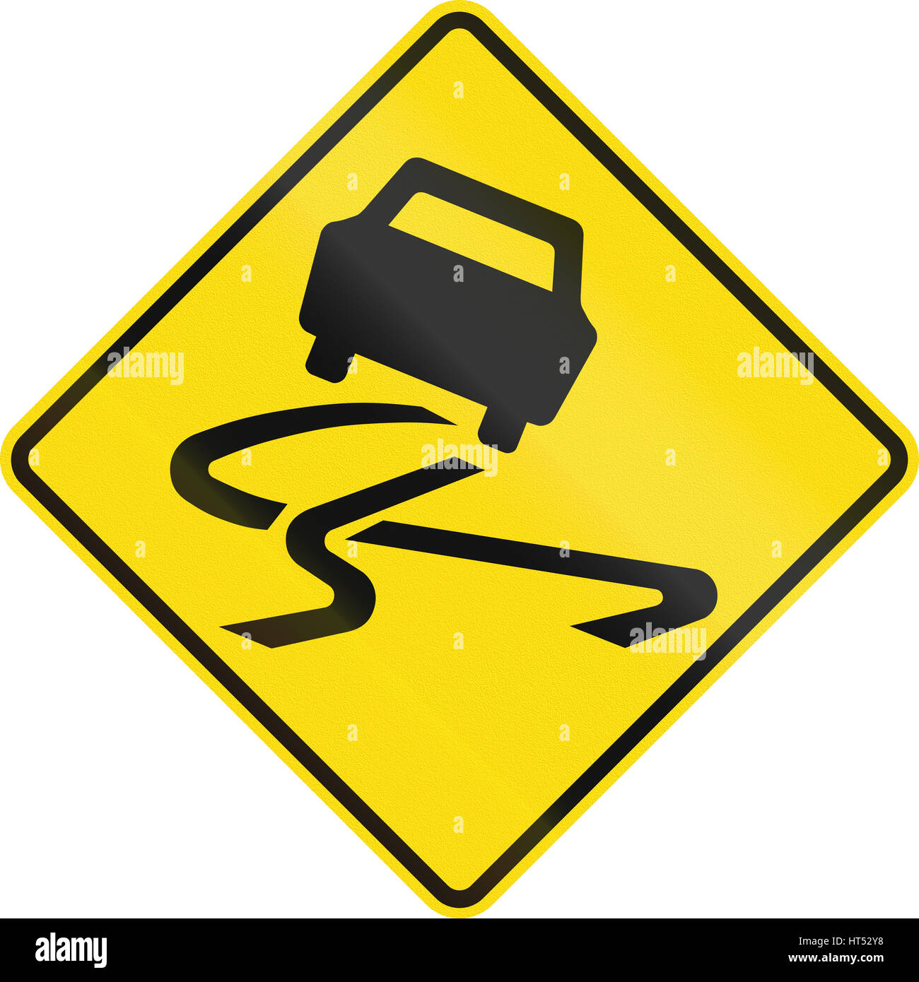 Slippery road surface sign hi-res stock photography and images - Alamy