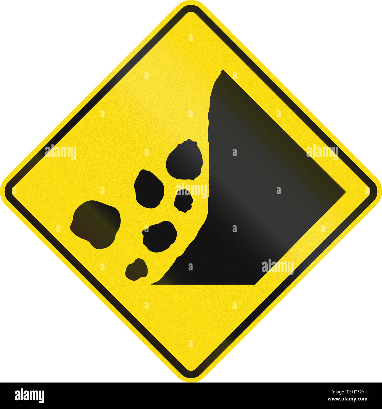 Falling Rocks Road Sign