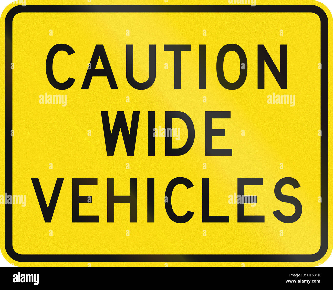 New Zealand road sign - Cautioning wider vehicles to use extra caution ...
