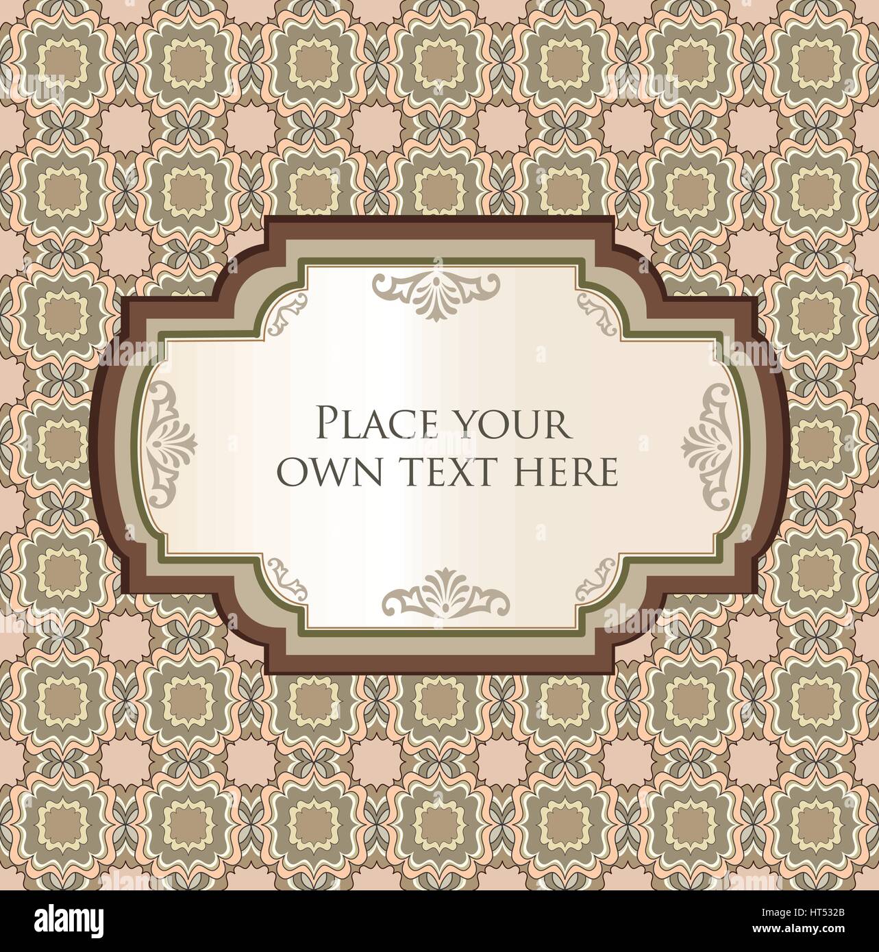 Gentle greeting card or invitation over floral seamless pattern Stock ...