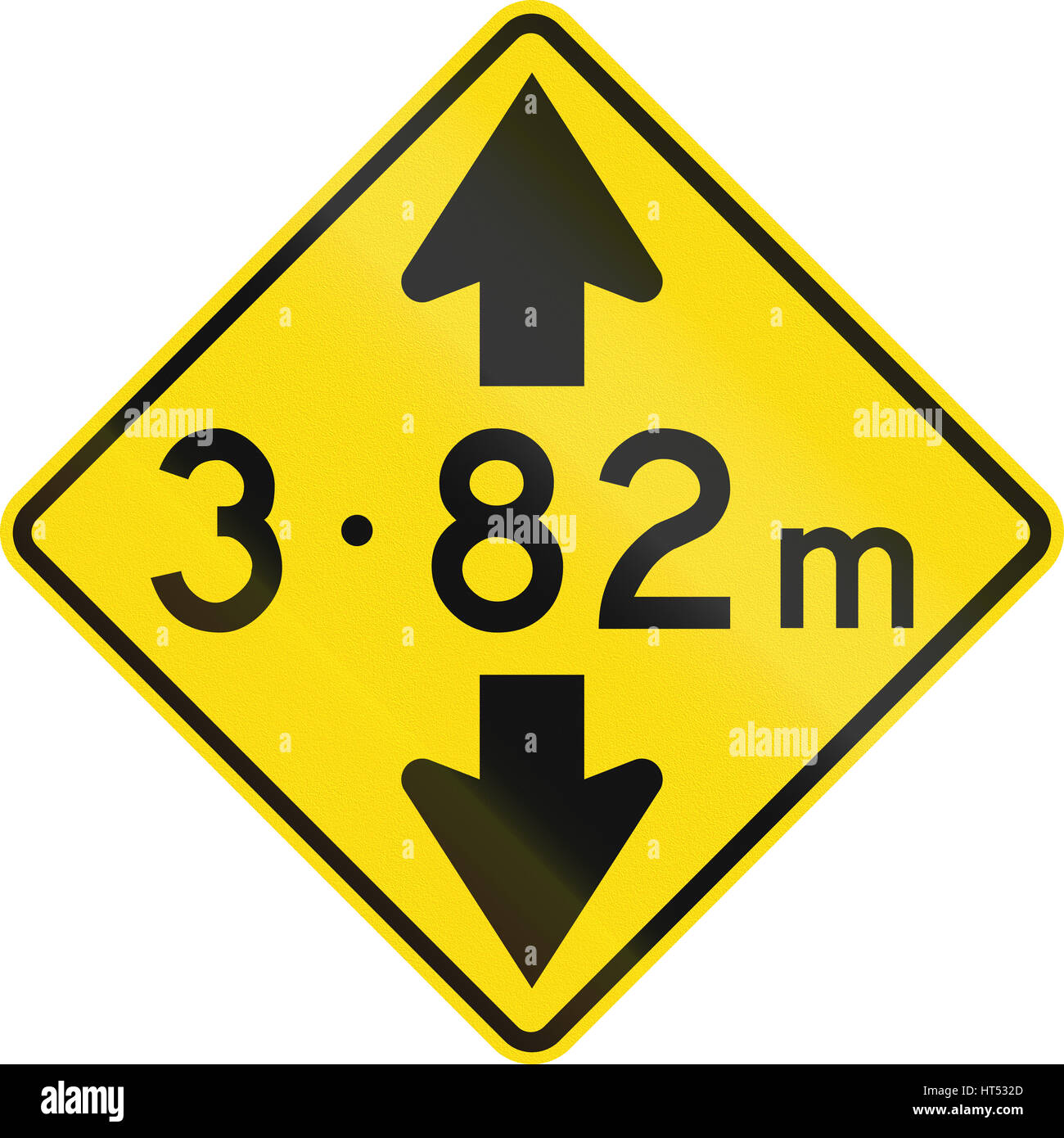 New Zealand road sign - Low overhead clearance ahead Stock Photo - Alamy