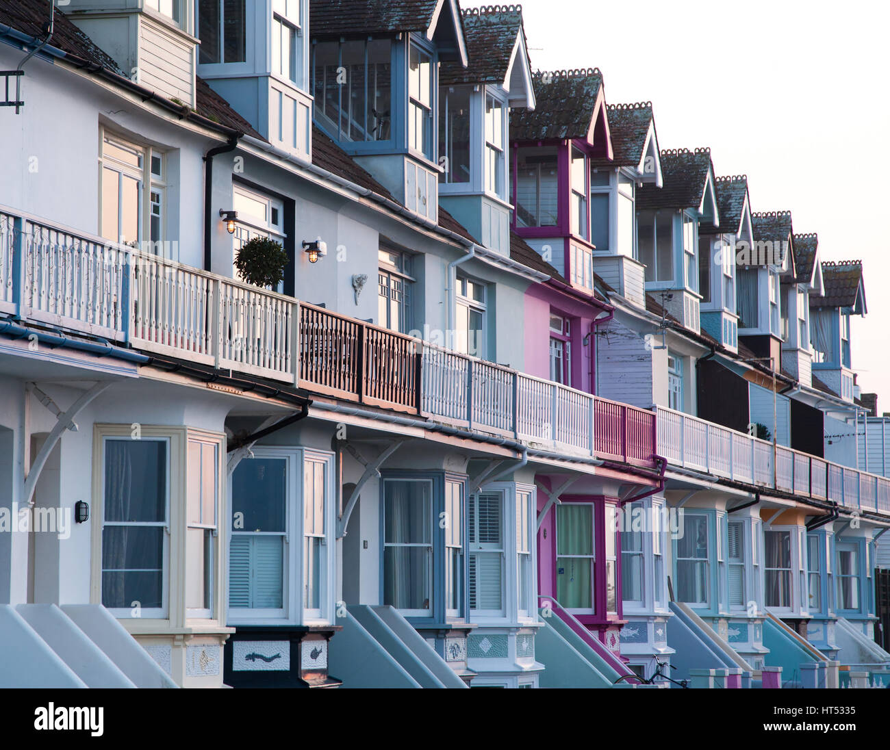 pretty colorful houses in Whitstable, Kent, UK Stock Photo - Alamy