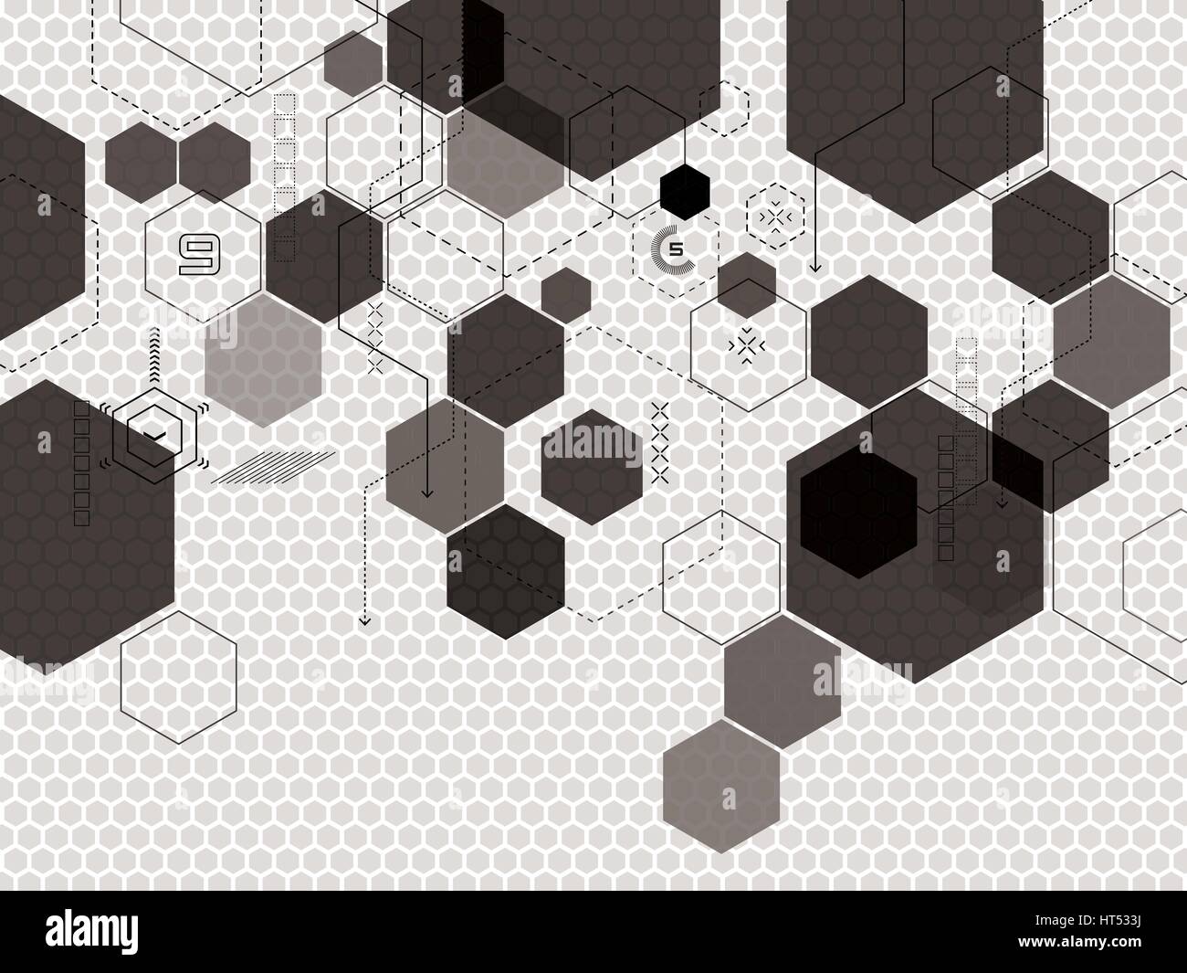 Abstract vector background with futuristic technology shapes in ...