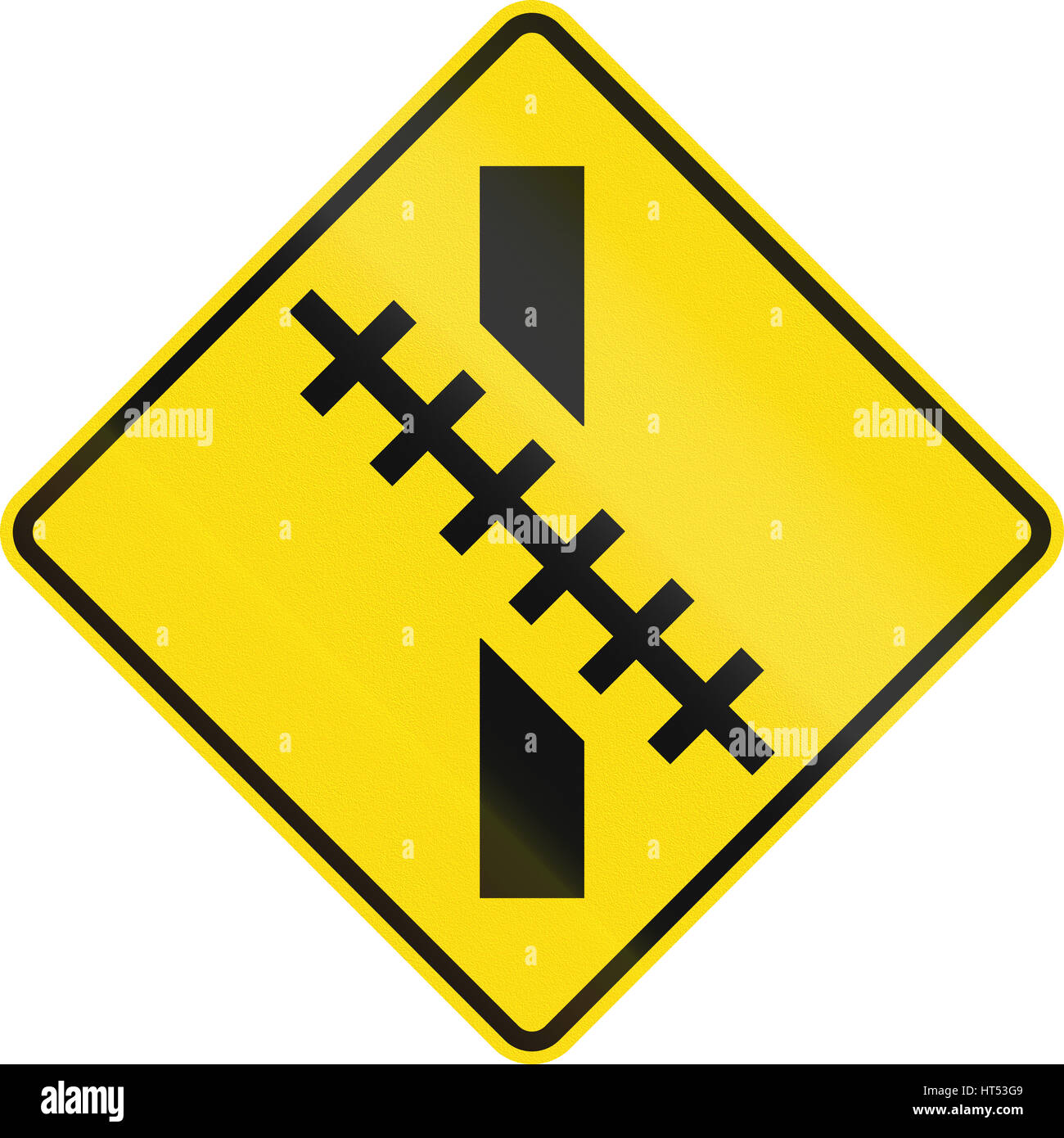 Angle Symbol New Zealand Road Sign Railway Level Crossing At A Right