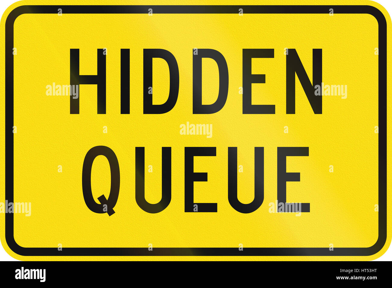 New Zealand road sign - Hidden queue ahead Stock Photo - Alamy