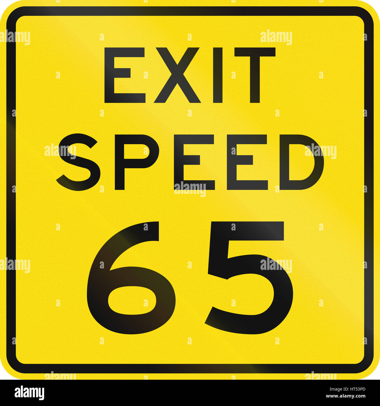 New Zealand road sign - Advised exit speed Stock Photo - Alamy