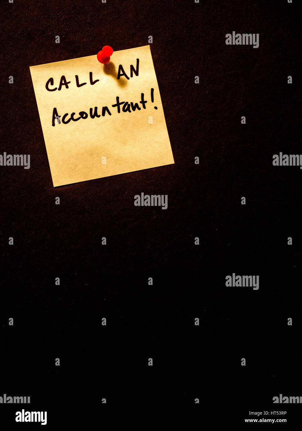 call an accountant, post it note on black, portrait orientation Stock ...