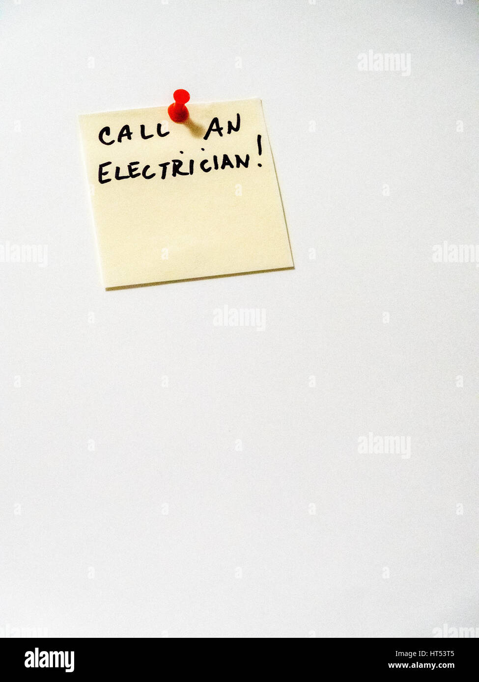 call an electrician post it note on white, portrait orientation Stock ...