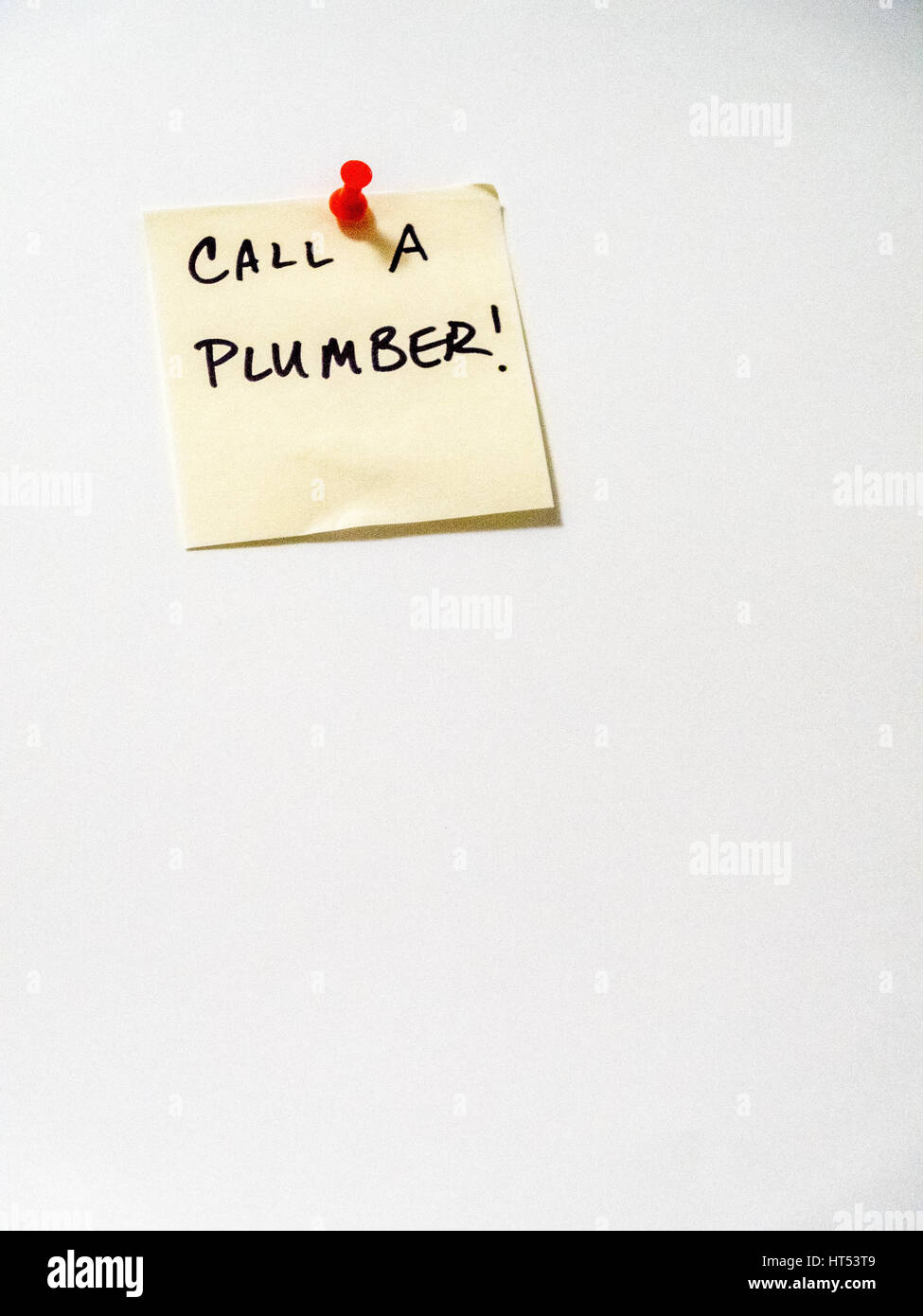 call a plumber post it note on white, portrait orientation Stock Photo ...