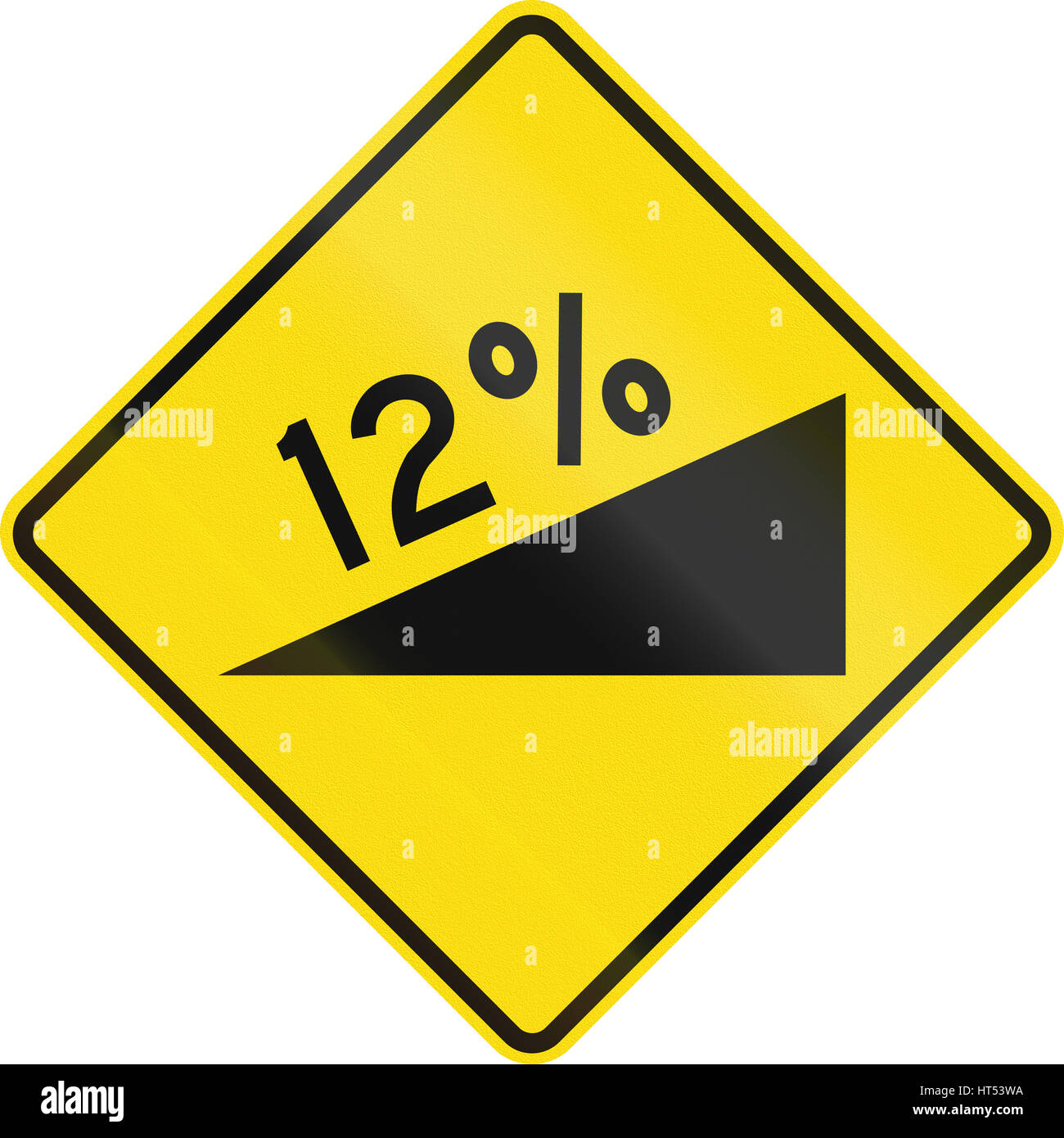 New Zealand road sign - warning of a steep upward grade Stock Photo - Alamy