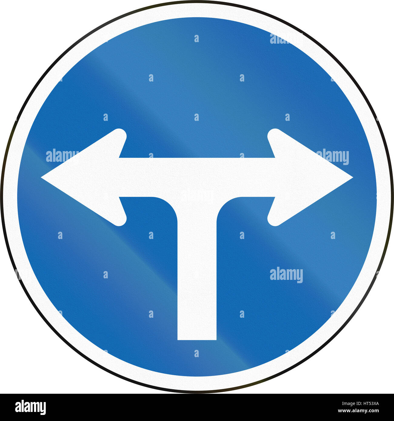 New Zealand road sign RG-11 - Turn, do not proceed forward Stock Photo ...
