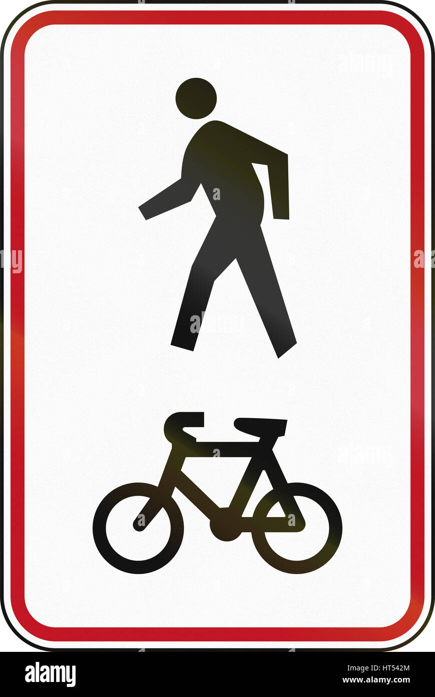 New Zealand road sign RG-26C - Shared Pedestrian and Cycle Path Stock ...