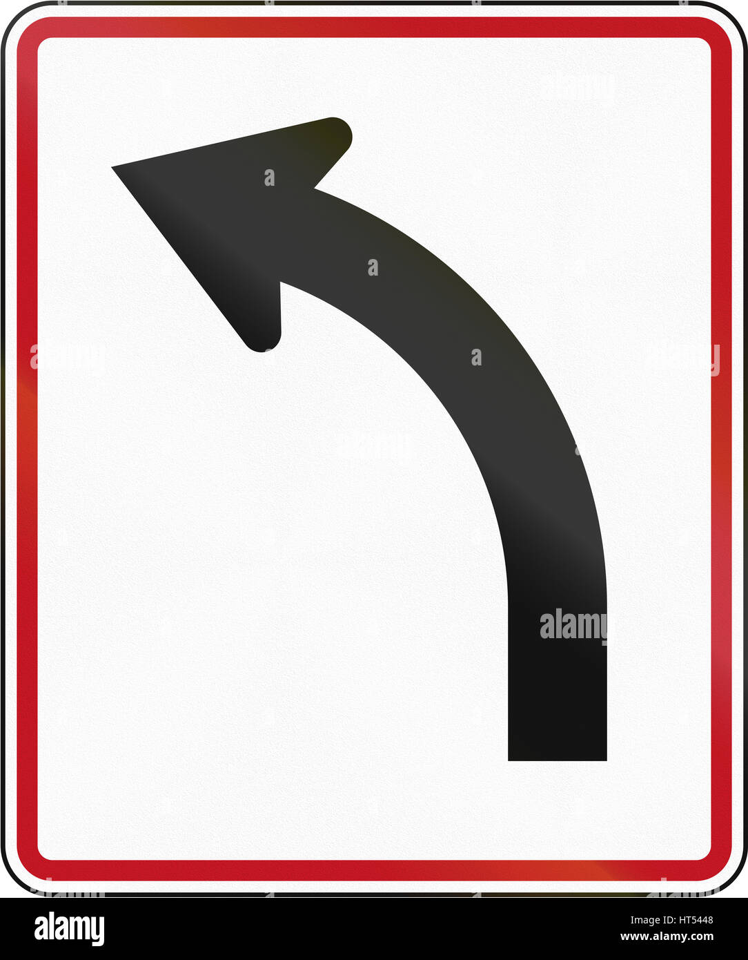 New Zealand road sign RG-29 - Left turn lane Stock Photo - Alamy