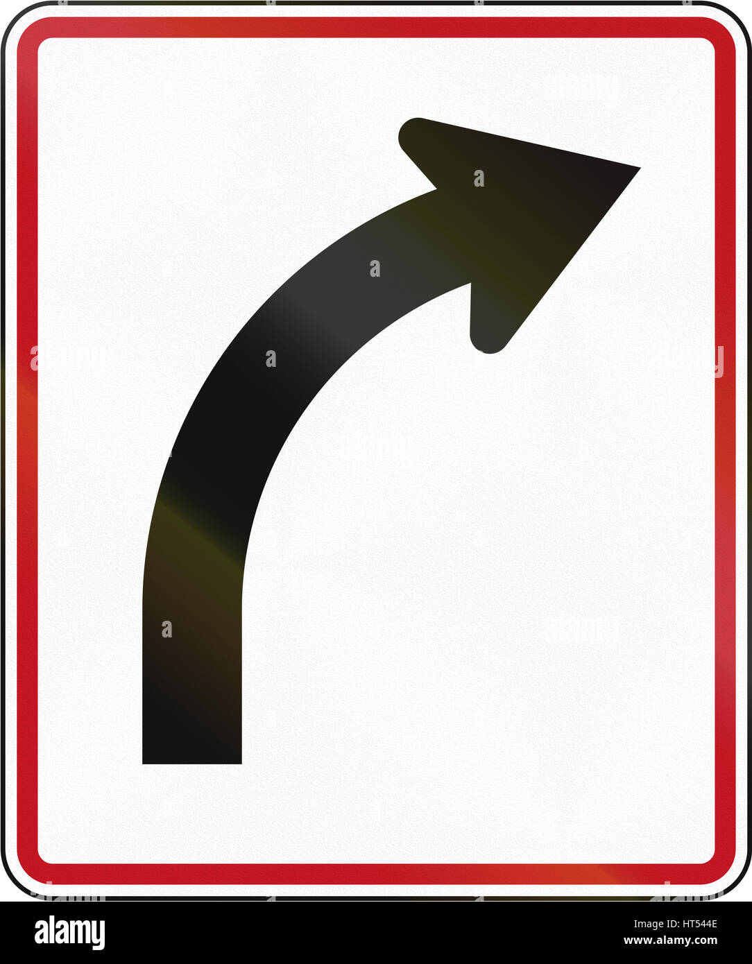 New Zealand road sign RG-29 - Right turn lane Stock Photo - Alamy